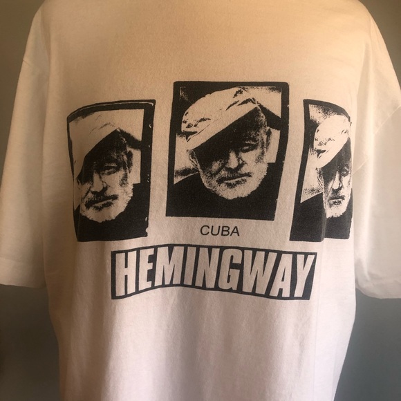 Caribbean | Tops | Cuba Hemingway Graphic White Author Tshirt | Poshmark